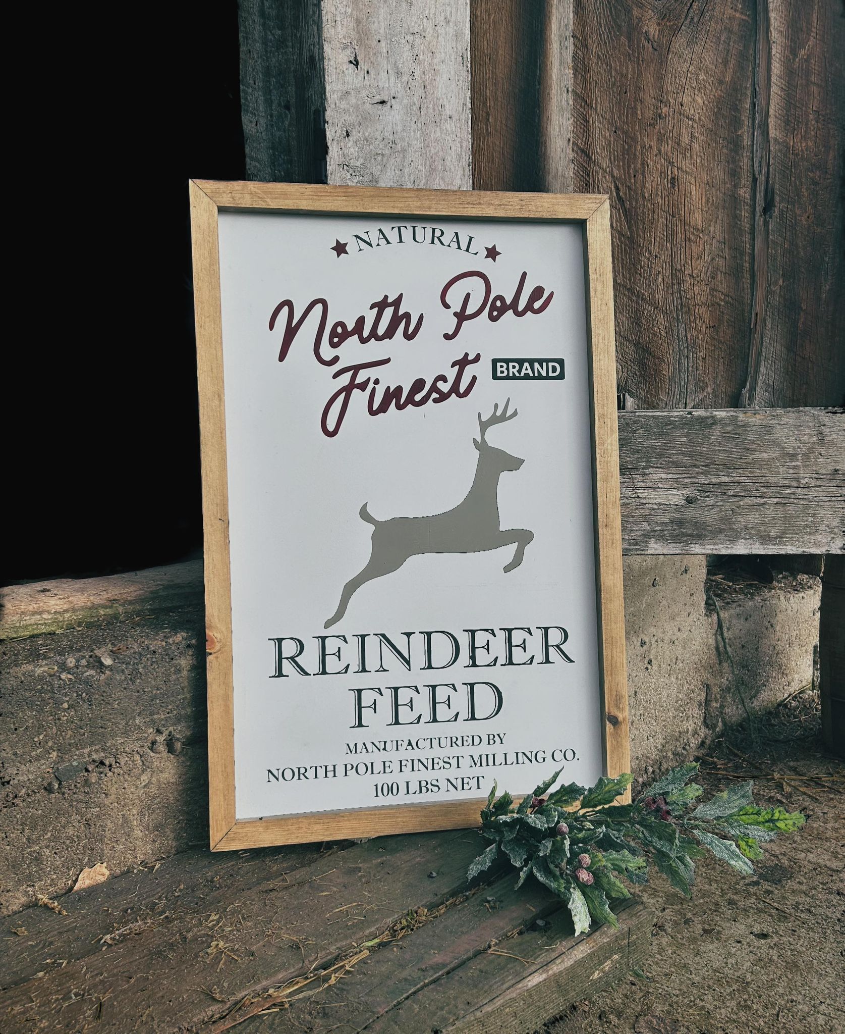 North Pole Finest Reindeer Feed Sign | Lauren's Custom Woodworking